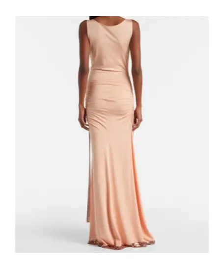 Rabanne Chainmail Satin Gathered Gown