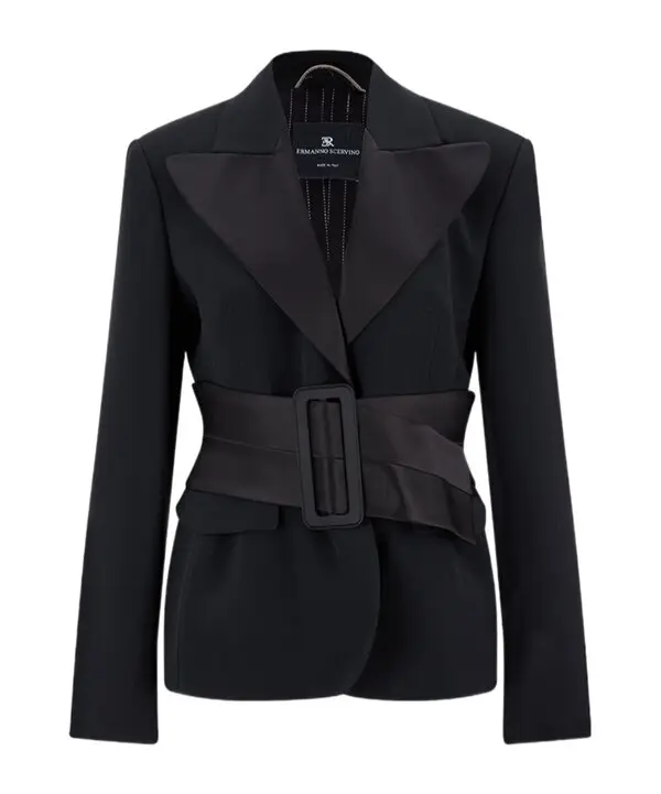 Ermanno Scervino Belted Lapel Blazer - Black