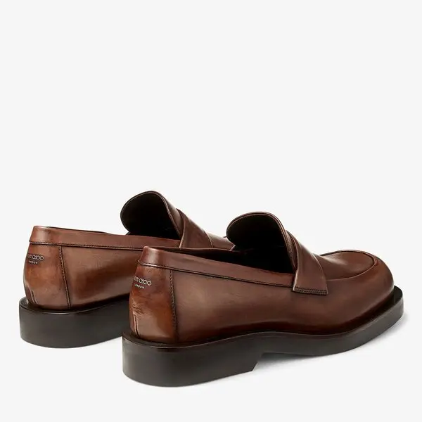 JIMMY CHOO Buff Leather Loafers
