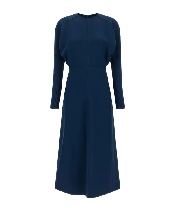 Victoria Beckham Batwing Sleeve Flared Midi Dress - Blue