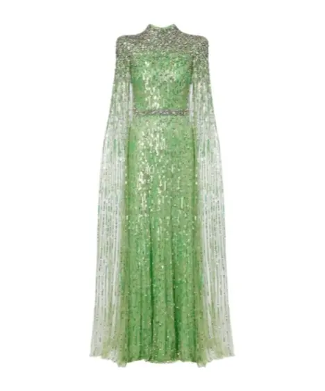 Jenny Packham Opera Embellished Caped Gown