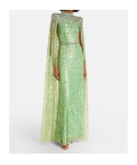 Jenny Packham Opera Embellished Caped Gown