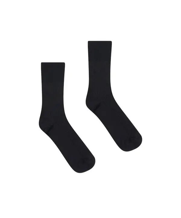 Wolford Luxury Cotton Rib Socks - Black