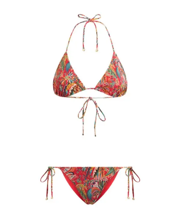 Etro Bikini With Paisley Foliage Motif