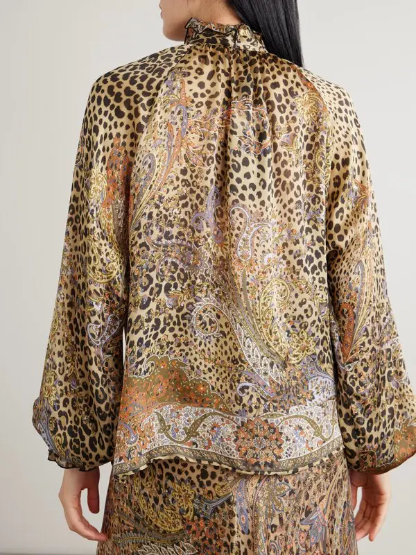 Etro Bow-tie Ruffled Printed Shirt