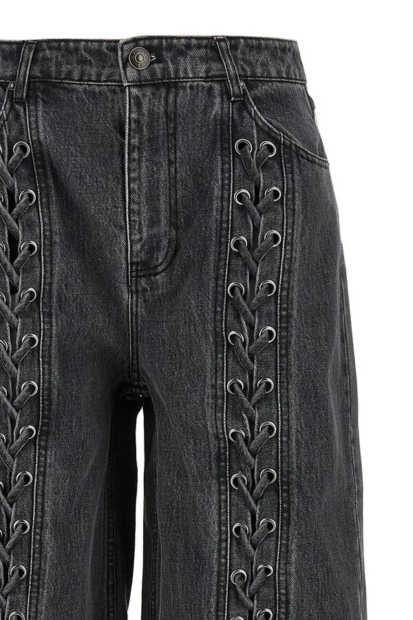 ROTATE BY BIRGER CHRISTENSEN Laced Straight-leg Jeans