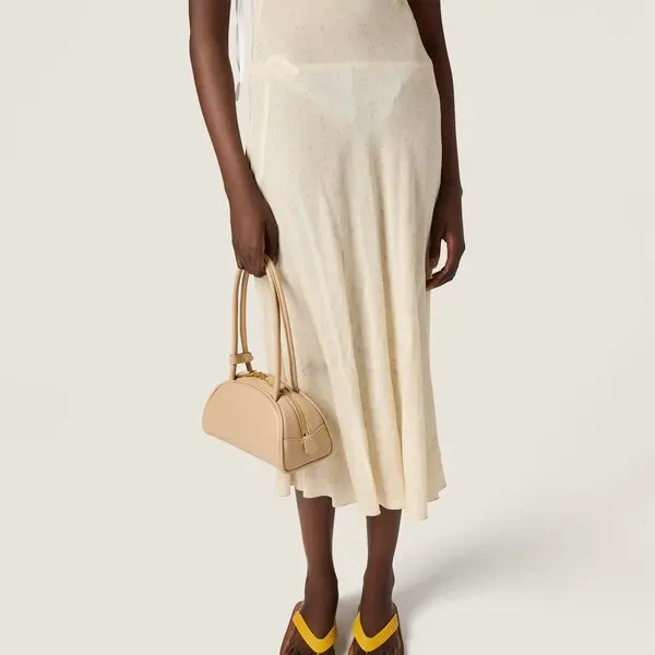 Miu Miu Embroidered Marocain Crepe Dress