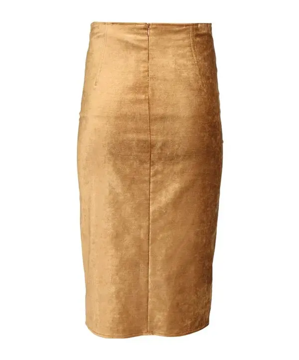 FORTE_FORTE Stretch Velvet Pencil Skirt