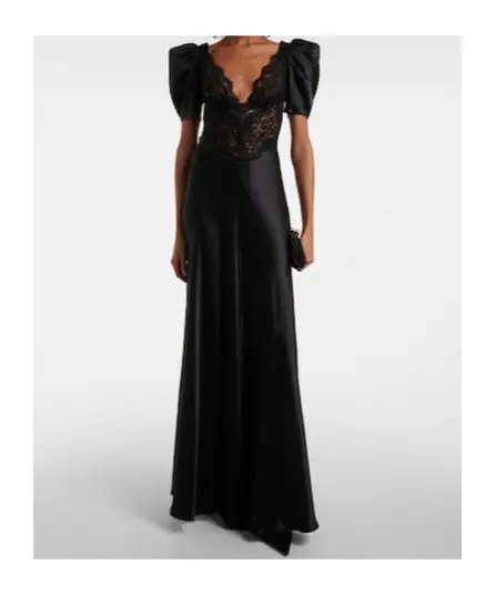 RODARTE Lace-trimmed Silk Charmeuse Gown