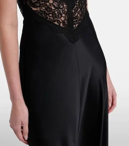 RODARTE Lace-trimmed Silk Charmeuse Gown