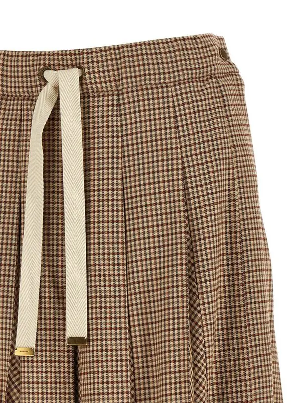 Moncler Microcheck Pleated Midi Skirt