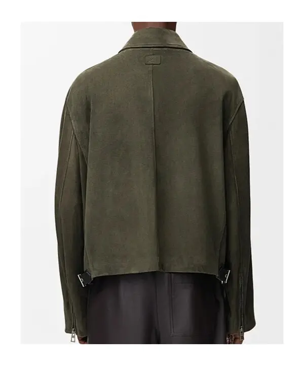 Loewe Zip-up Jacket In Suede Lambskin
