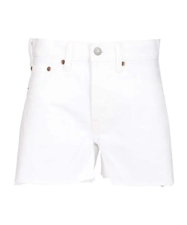 Polo Ralph Lauren Frayed Hem Denim Shorts - White
