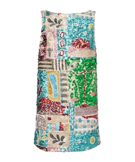 ALEMAIS X Lrnce Sequined Linen Mini Dress