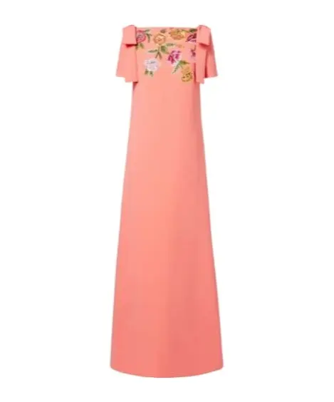 Carolina Herrera Bow-detail Embellished Floral Gown
