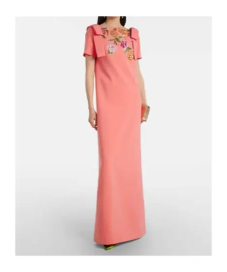Carolina Herrera Bow-detail Embellished Floral Gown