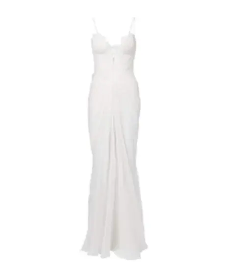 MARIA LUCIA HOHAN Cecilia Draped Silk Muslin Gown - White