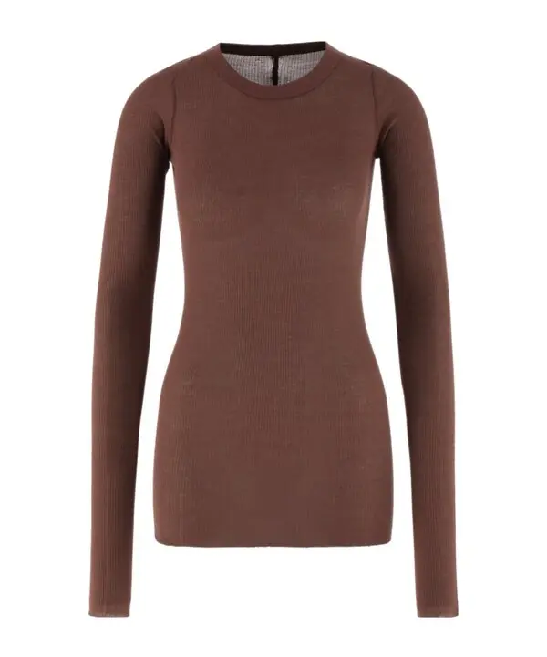 Rick Owens Long Sleeve Ribbed T-shirt - Red