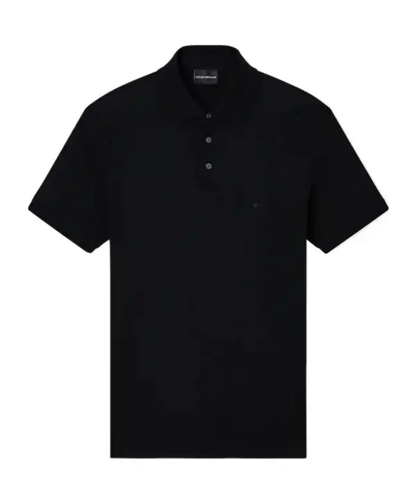 Emporio Armani Logo-embroidered Polo Shirt - Black