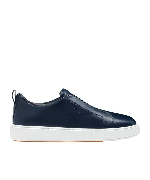 Santoni Round Toe Slip-on Sneakers - Blue