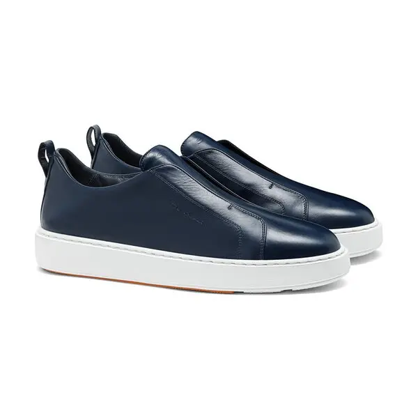 Santoni Round Toe Slip-on Sneakers