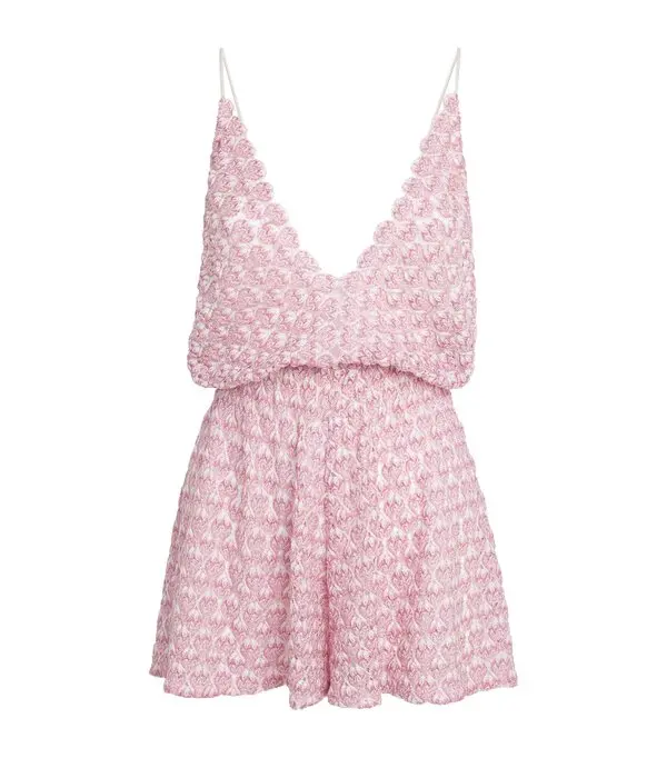 Missoni V-neck Crochet Jumpsuit - Pink