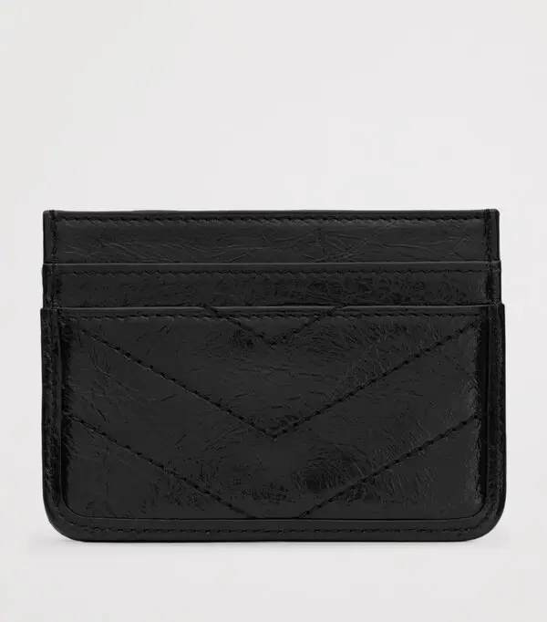 Saint Laurent Calfskin Cassandre Card Holder - Black