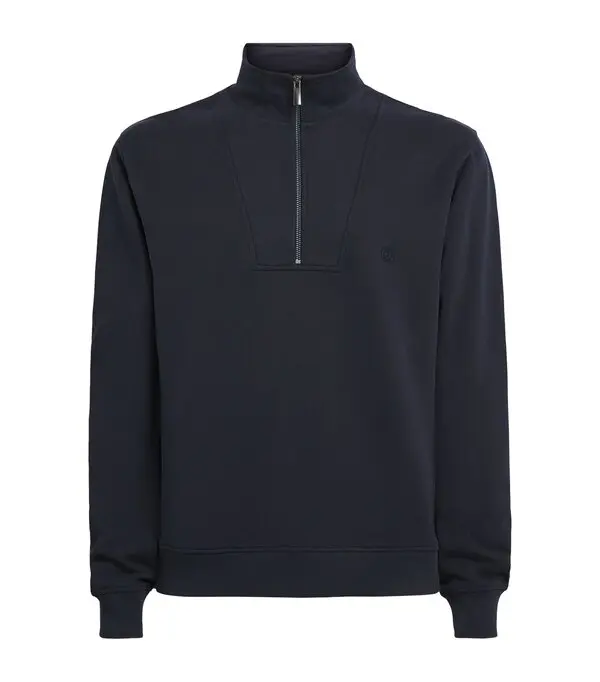 Harrods Cotton Jersey Quarter-zip Sweatshirt