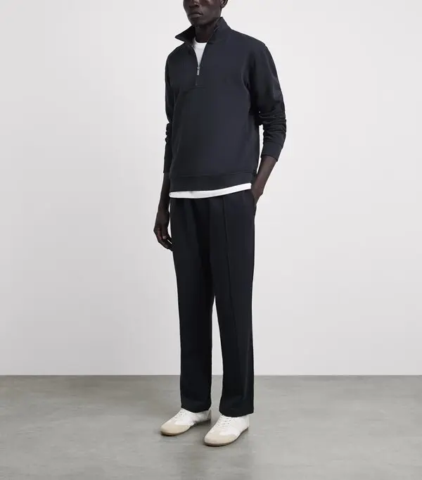 Harrods Cotton Jersey Quarter-zip Sweatshirt
