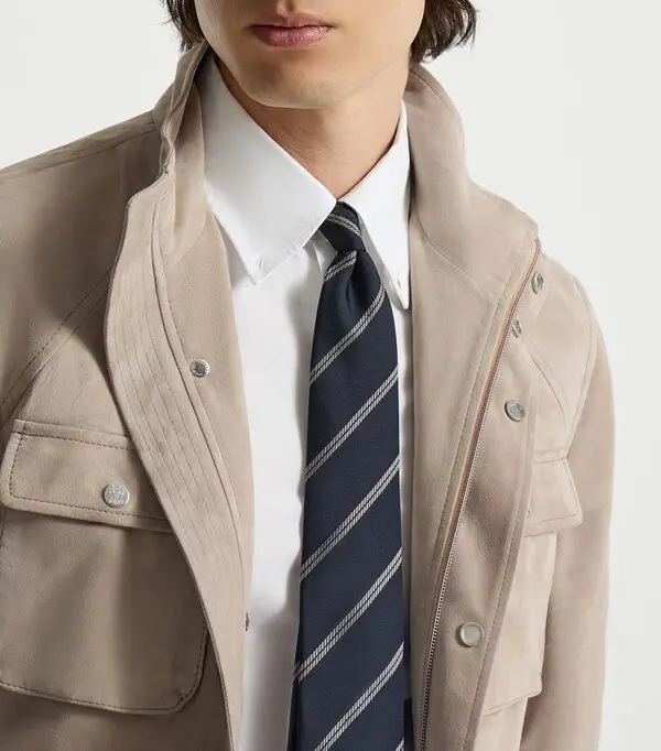 Brunello Cucinelli Silk Stripe Neck Tie