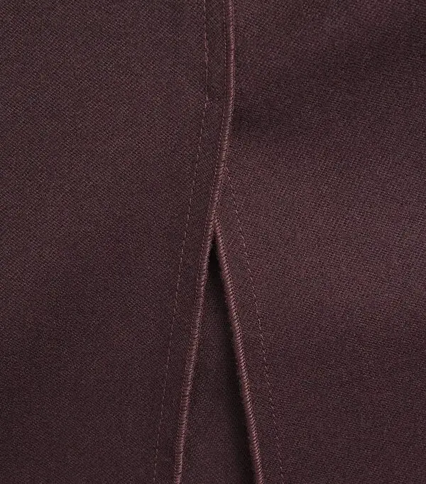 Victoria Beckham Wool Pressed Tailored Midi Skirt - Brown