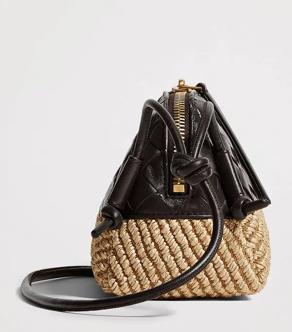 Bottega Veneta Nappa Leather And Raffia Concert Pouch
