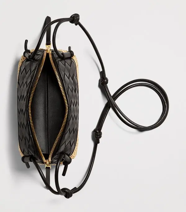 Bottega Veneta Nappa Leather And Raffia Concert Pouch