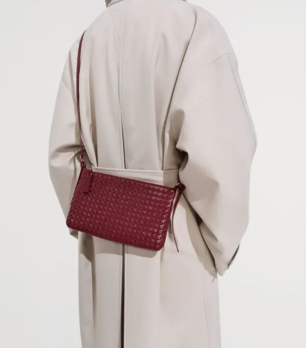 Bottega Veneta Leather Gemellini Pouch - Red