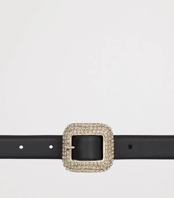 Saint Laurent Calfskin Embellished Belt