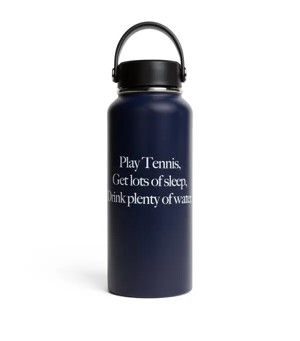 SPORTY & RICH Play Tennis Water Bottle - Navy