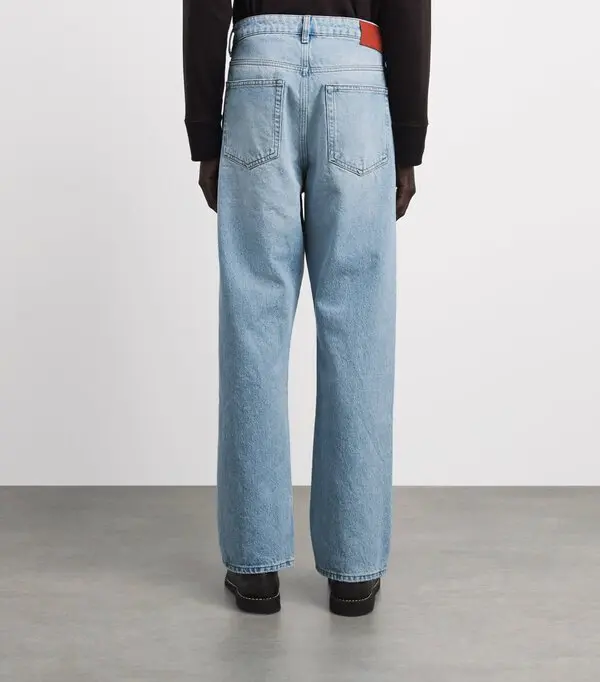 Studio Nicholson Riso Straight Leg Jeans In Raw Washed Denim - Blue