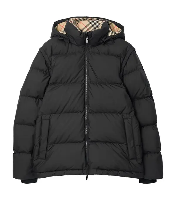 Burberry Detachable Sleeve Quilted Puffer Jacket With Drawcord Hem