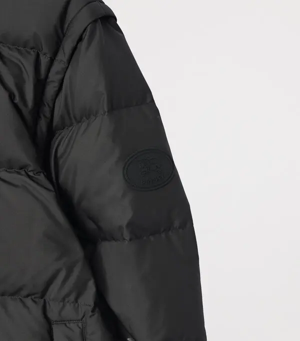 Burberry Detachable Sleeve Quilted Puffer Jacket With Drawcord Hem