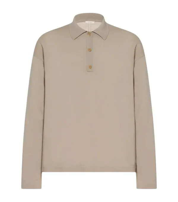 THE ROW Djon Wool Polo Sweater - Brown