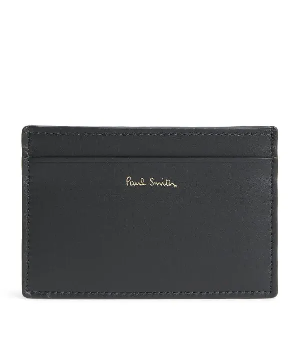 Paul Smith Leather Signature Stripe Card Holder - Black