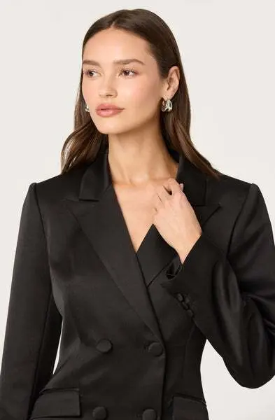 Astr The Label Breonna Feather Trim Blazer Dress