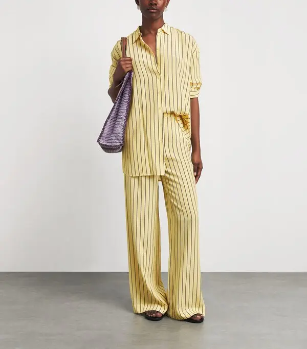 Staud Silk Stripe Trousers