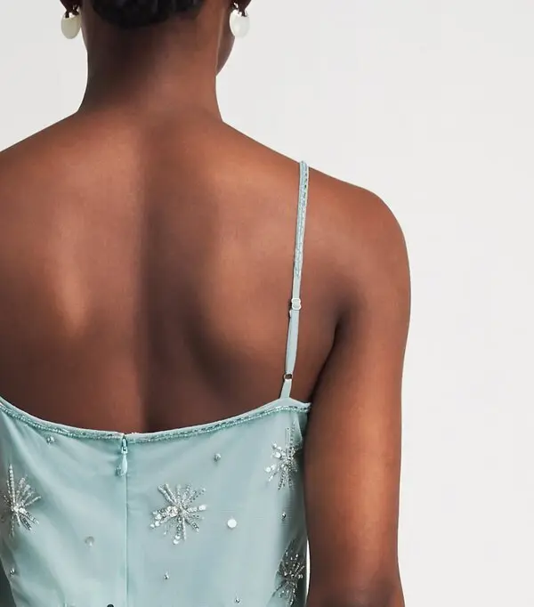 Staud Embellished Azzurra Midi Dress