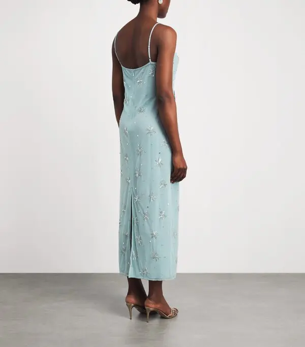 Staud Embellished Azzurra Midi Dress