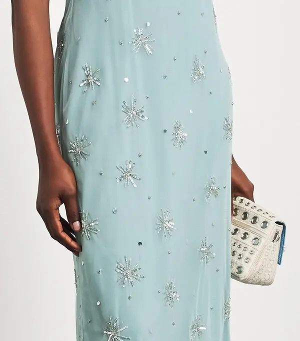 Staud Embellished Azzurra Midi Dress