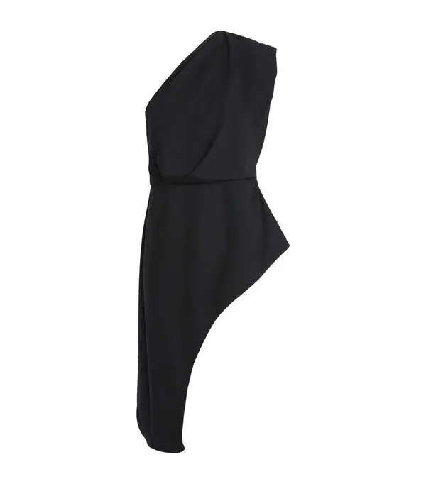 Camilla And Marc Virgin Wool Asymmetrical One-shoulder Cira Top - Black
