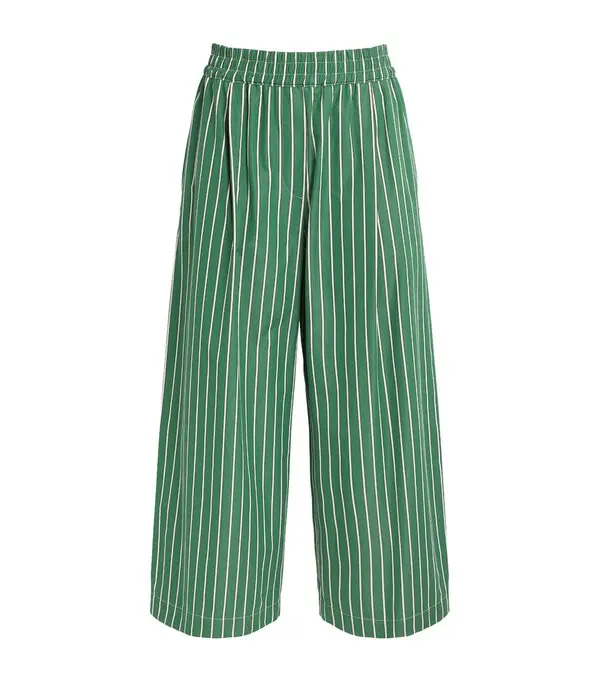 Max Mara Cotton Stripe Wide-leg Trousers