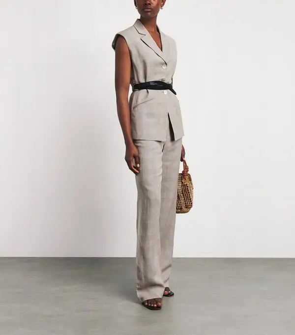 Veronica Beard Plaid Sleeveless Waistcoat