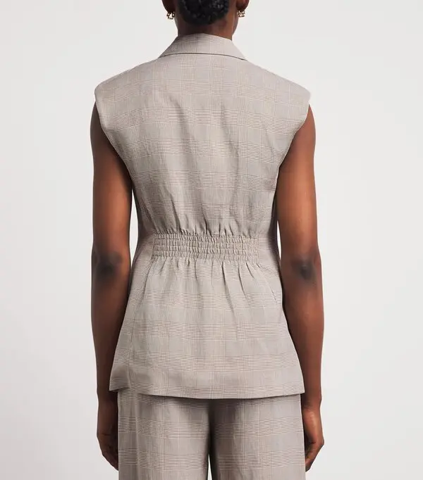 Veronica Beard Plaid Sleeveless Waistcoat